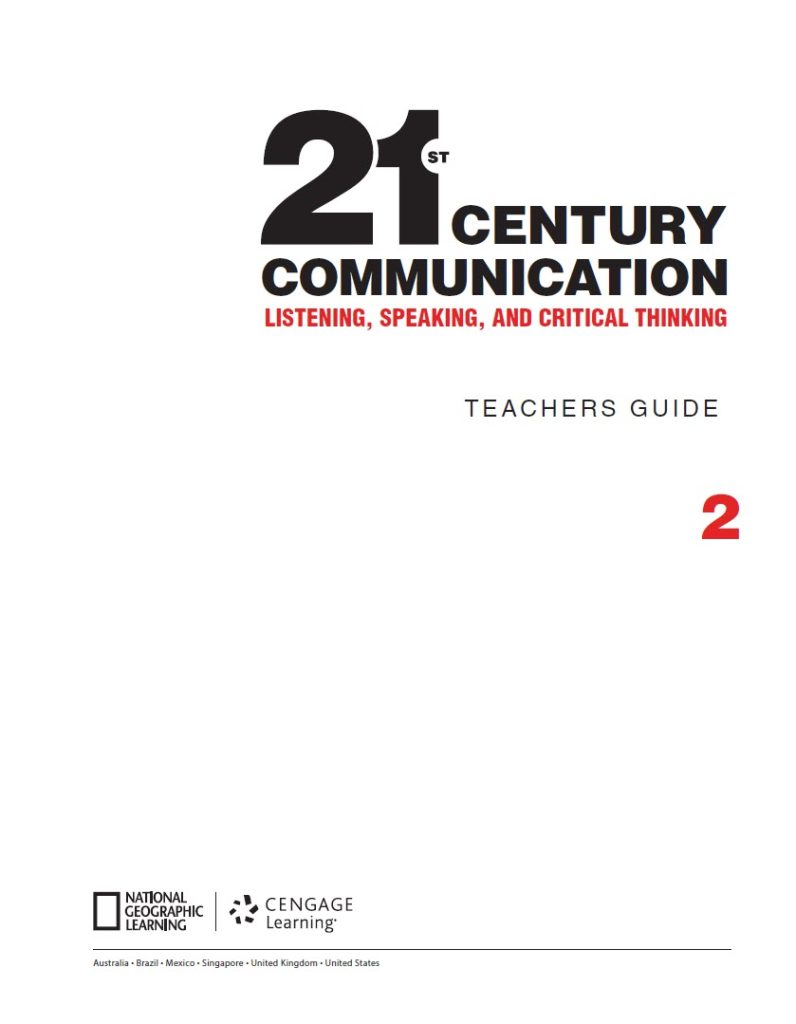 (PDF) | 21st Century Communication 2 Teacher’s Guide , Listening, Speaking, and Critical ...