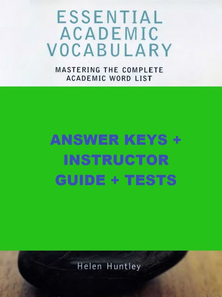 (Đáp án) | Essential Academic Vocabulary Answer keys + Tests + Teacher ...