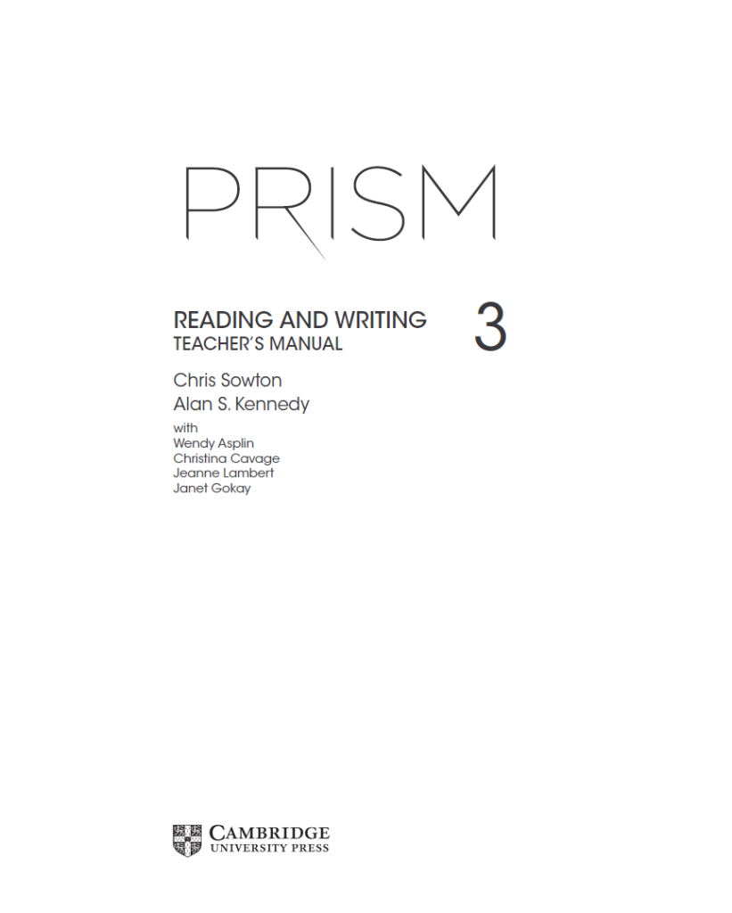 PDF | Prism 3 Reading and Writing Teacher’s Manual, Chris Sowton, Alan S. Kennedy, Prism Reading ...